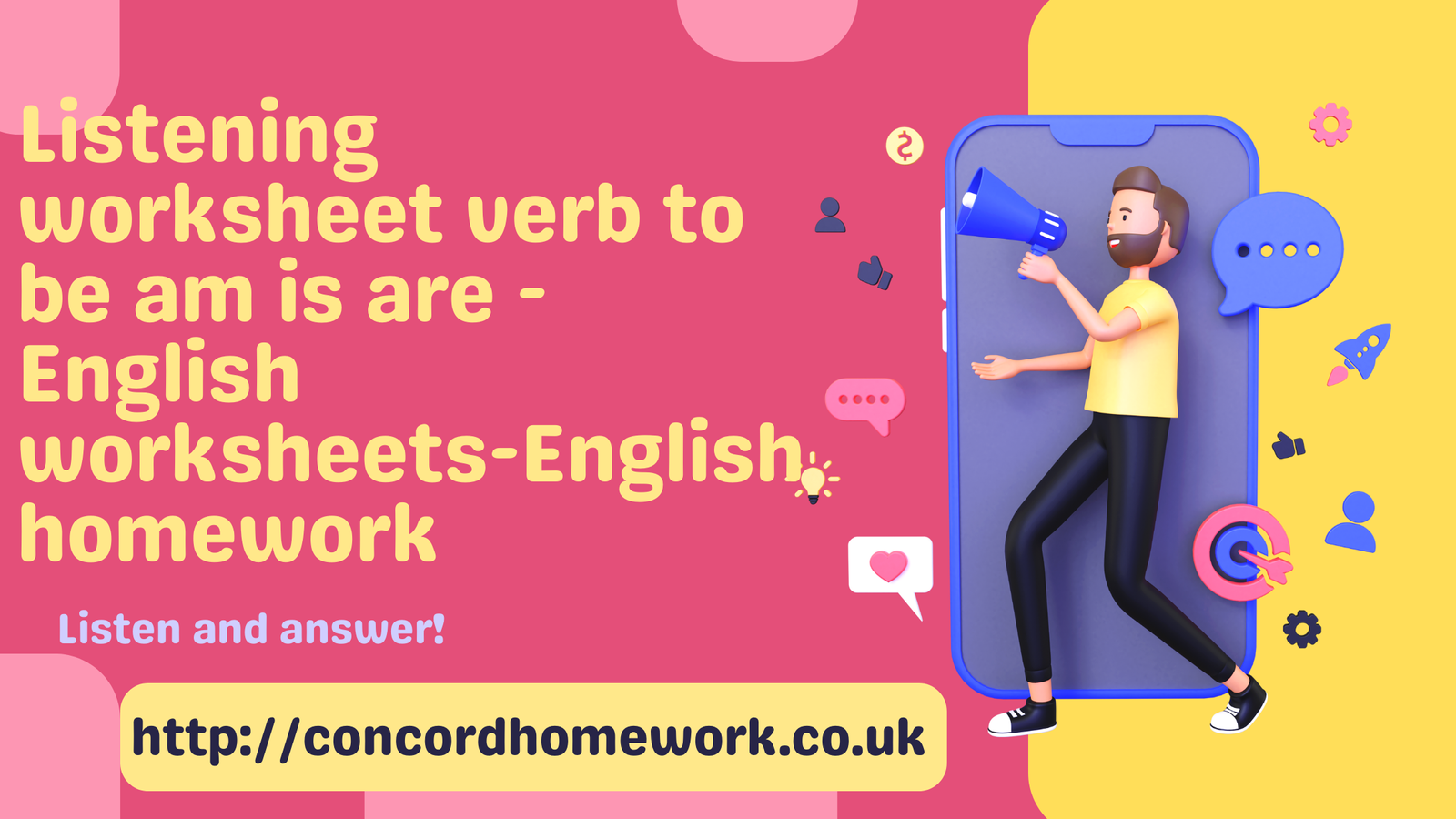 Listening worksheet verb to be am is are english worksheets English ...